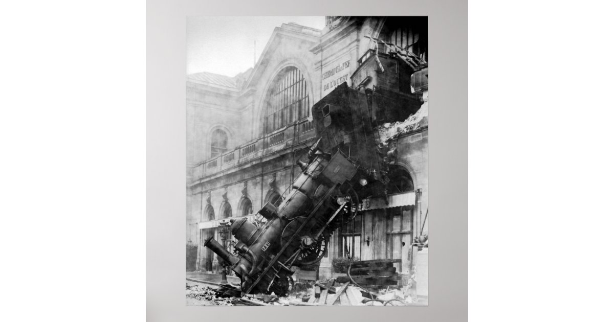 Train Wreck at Montparnasse Poster | Zazzle