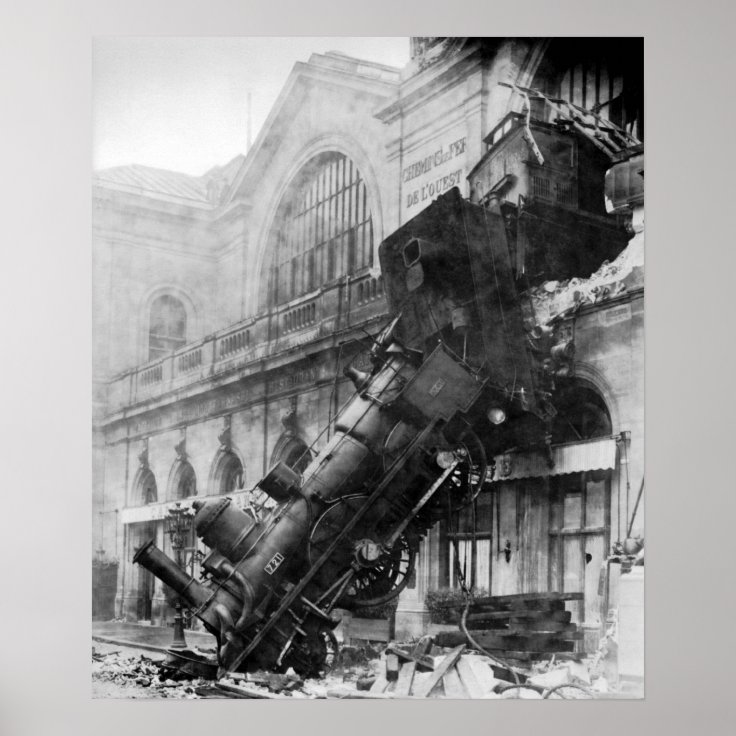 Train Wreck at Montparnasse Poster | Zazzle