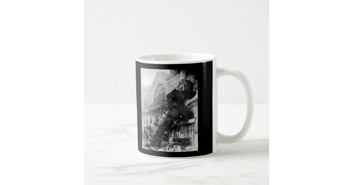Train Wreck at Montparnasse, railroad disaster Coffee Mug | Zazzle