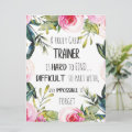 Trainer appreciation Quote Thank you grateful Card | Zazzle