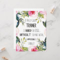 Trainer appreciation Quote Thank you grateful Card | Zazzle