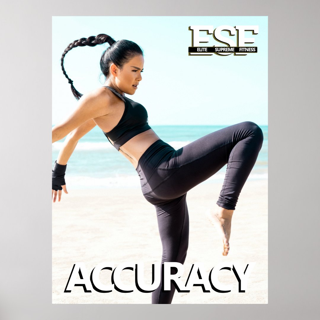 Training Fitness Business Logo Accuracy Poster | Zazzle