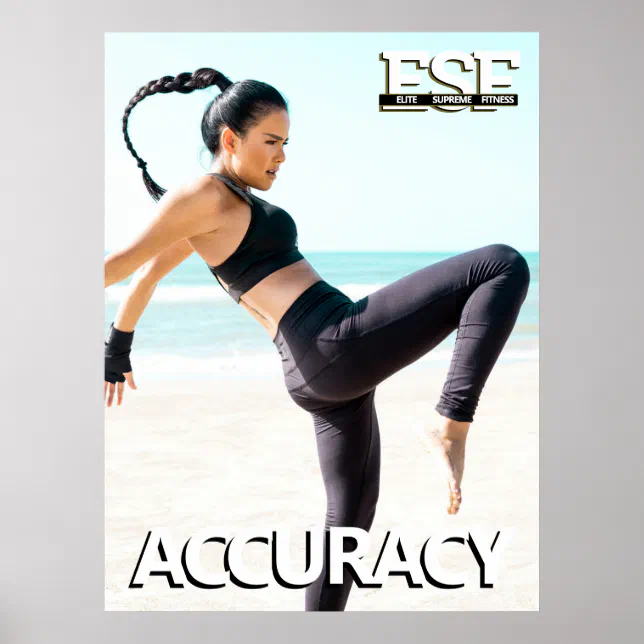 Training Fitness Business Logo Accuracy Poster | Zazzle