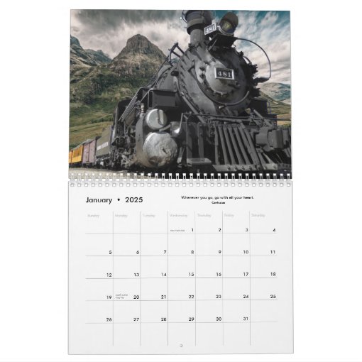Trains, Tracks & Gorgeous Landscapes 12 month Calendar | Zazzle