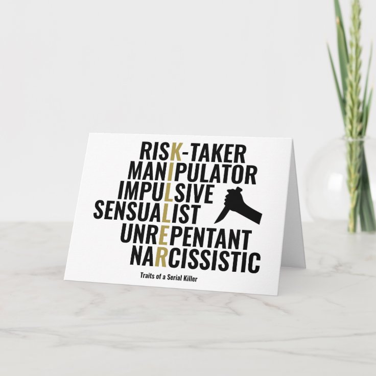 Traits of a Serial Killer Card | Zazzle