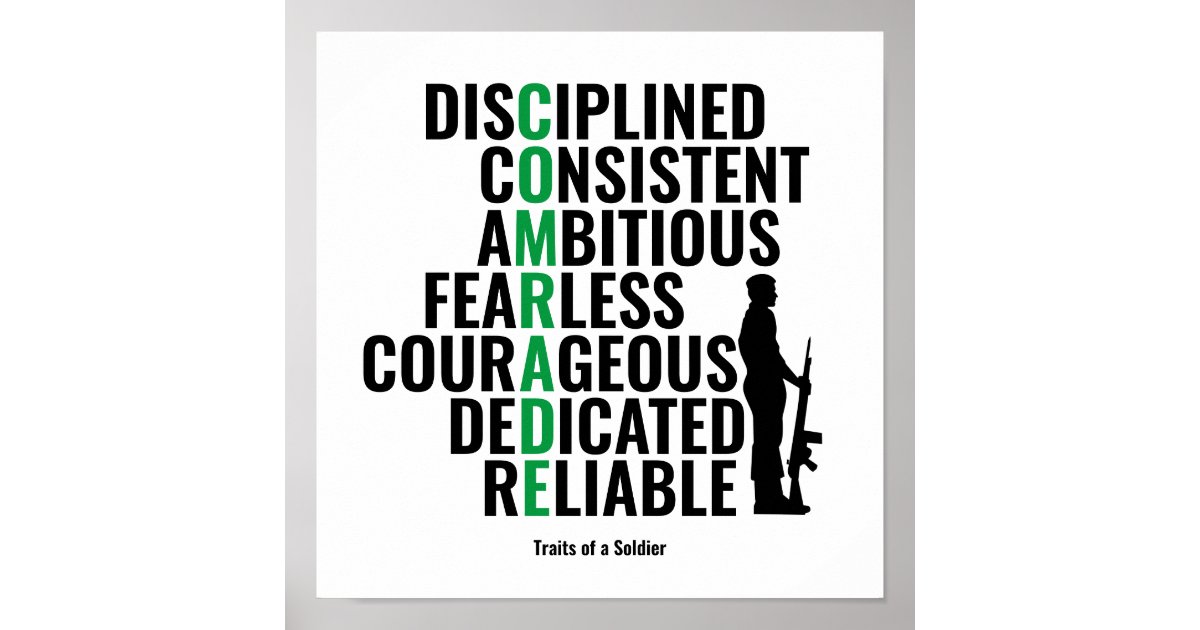 Traits of a Soldier Poster | Zazzle