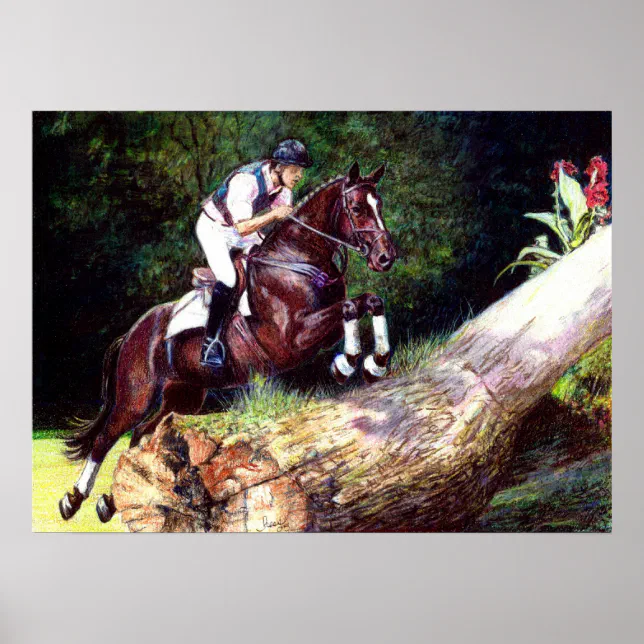 Trakehner Eventing Cross Country Horse Portrait Poster | Zazzle