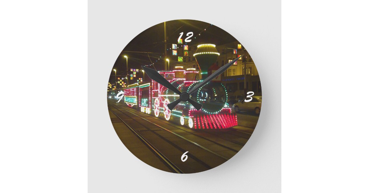 Tram Train - Blackpool Illuminations Clock | Zazzle