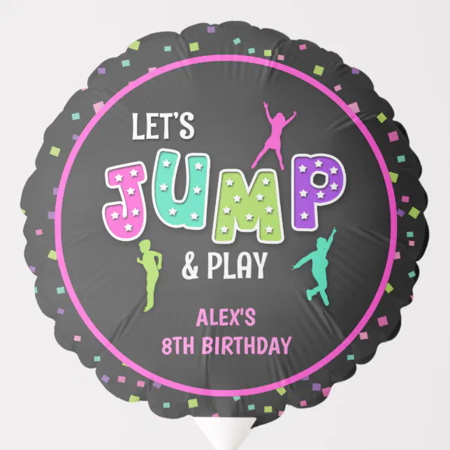 Trampoline Birthday Balloon - Girl | Zazzle