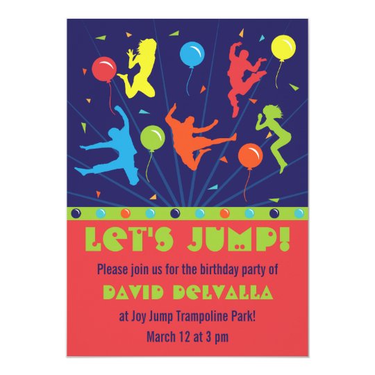 Trampoline Birthday Party Invitations Boys & Girls | Zazzle.com