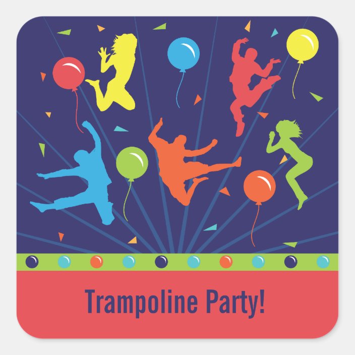 Trampoline Birthday Party Stickers Boys & Girls | Zazzle.com