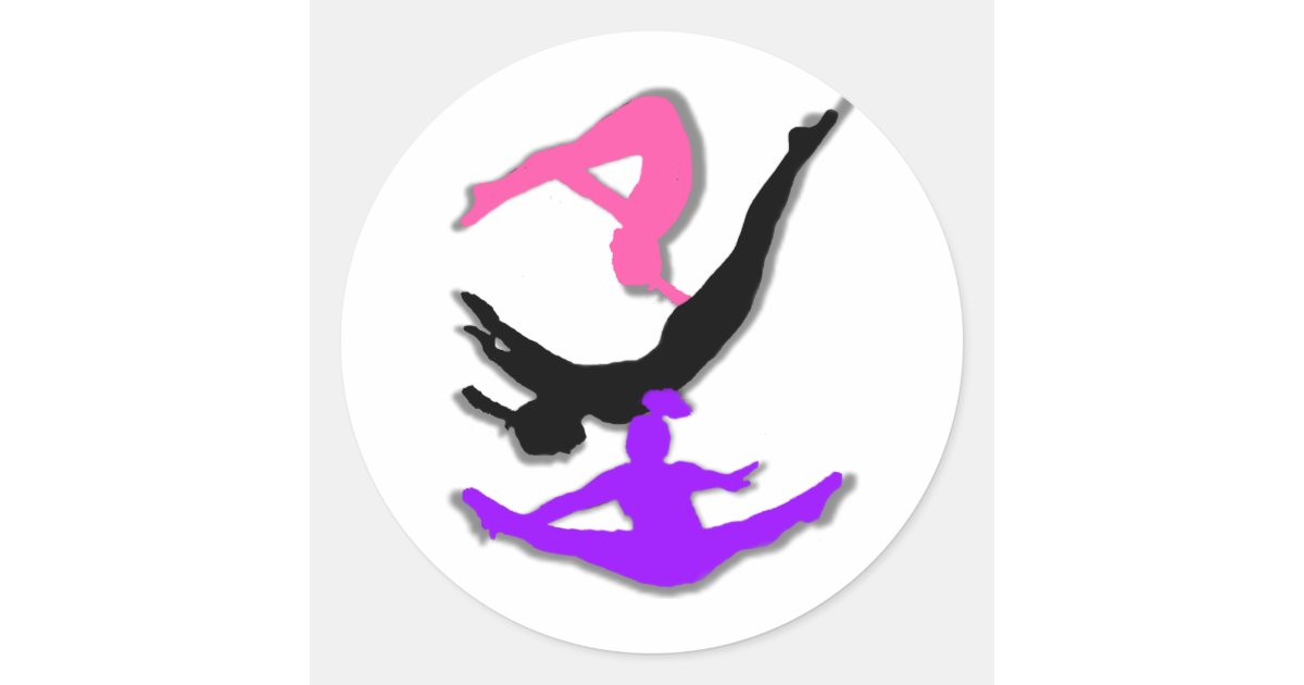 Trampoline gymnast classic round sticker | Zazzle