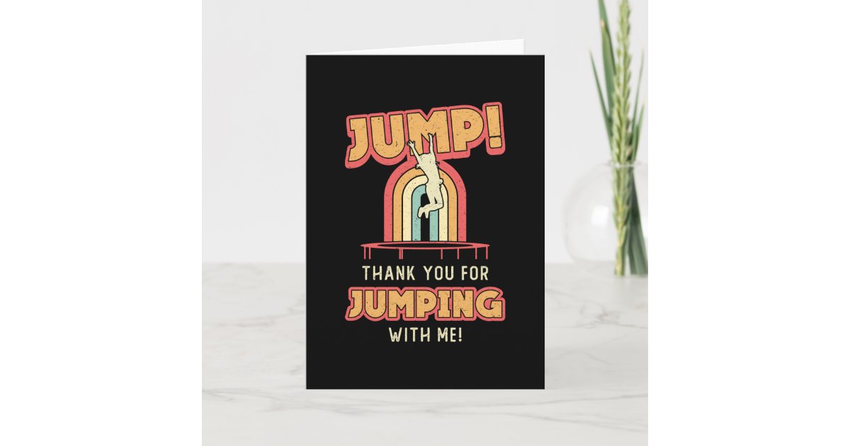 Trampoline Jump Thank You Gymnast Trampolining Card | Zazzle
