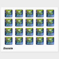 Trampoline Jumping Birthday Party Thank You Favor Square Sticker | Zazzle