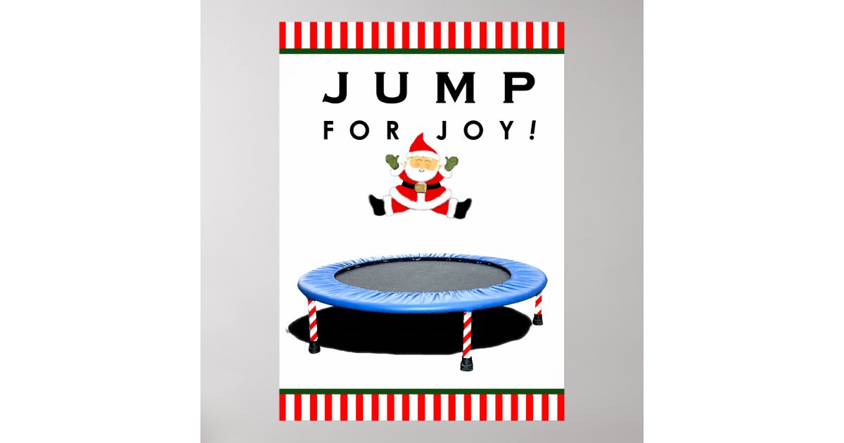 Trampoline Jumping Santa Claus Poster | Zazzle