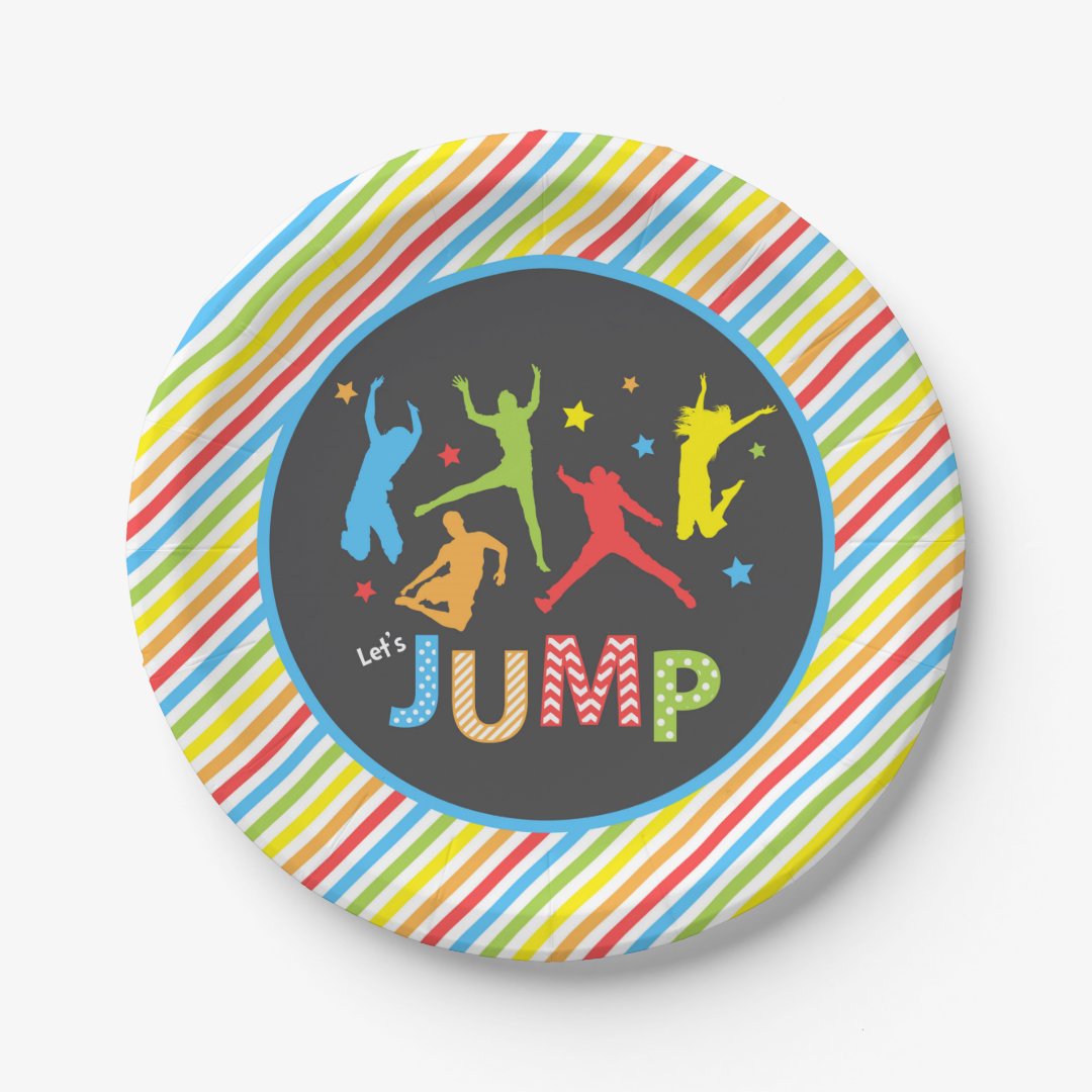 trampoline paper plates / jump paper plates | Zazzle