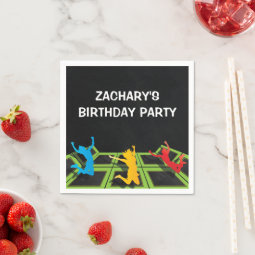 Trampoline Park Kids Birthday Party Paper Napkins | Zazzle