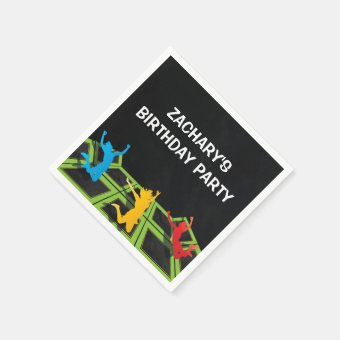 Trampoline Park Kids Birthday Party Paper Napkins | Zazzle