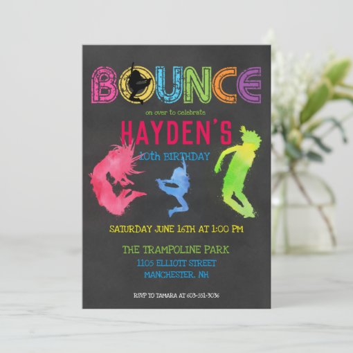 Trampoline Park Party Invitation | Zazzle