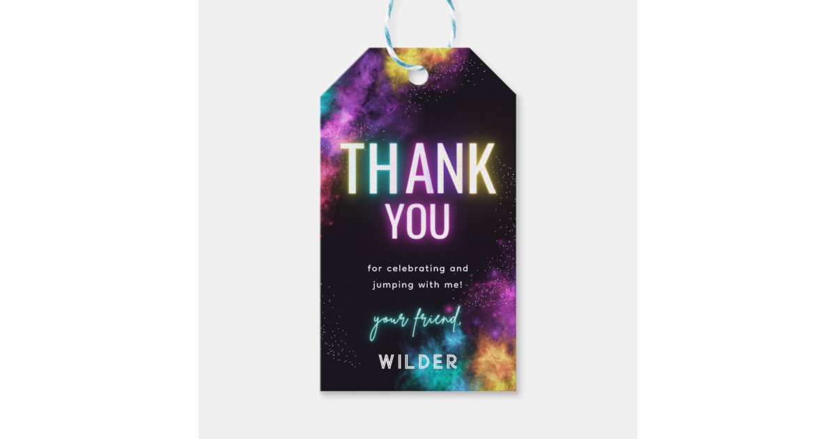 Trampoline Party Thank You Tag | Zazzle