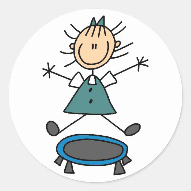 Trampoline Stick Figure Stickers Sticker | Zazzle