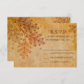 Tranished Lacy Leaves Fall Wedding RSVP Card | Zazzle