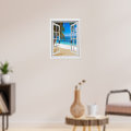 Tranquil Beach Ocean View Fake Window Poster | Zazzle