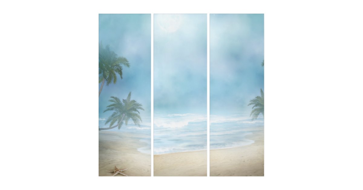 Tranquil Tropical Beach Triptych Wall Art | Zazzle
