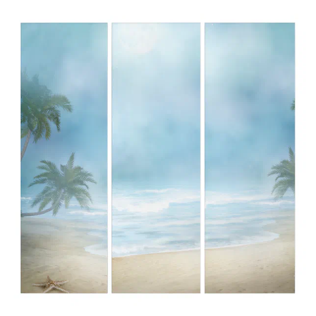 Tranquil Tropical Beach Triptych Wall Art | Zazzle