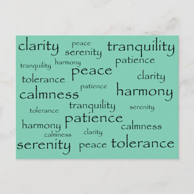 tranquility, peace, harmony postcard | Zazzle