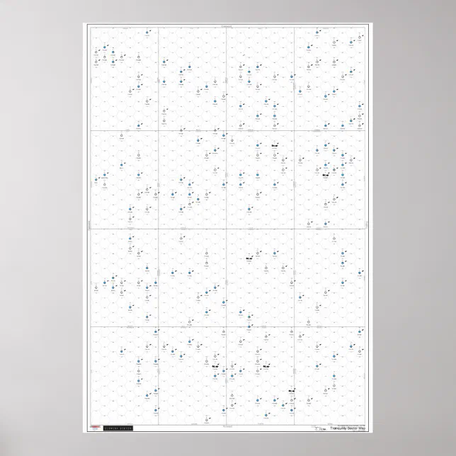 Tranquility Sector Poster Map for Clement Sector | Zazzle