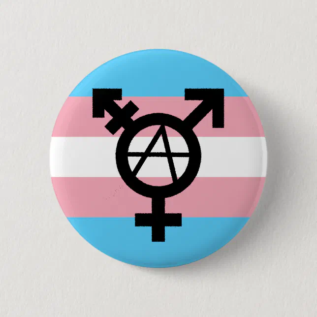 Trans Anarchy Flag Button | Zazzle