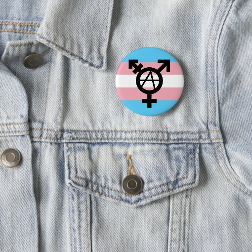Trans Anarchy Flag Button | Zazzle