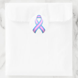 Trans Awareness Ribbon Round Sticker | Zazzle