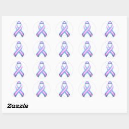 Trans Awareness Ribbon Round Sticker | Zazzle