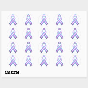 Trans Awareness Ribbon Round Sticker | Zazzle