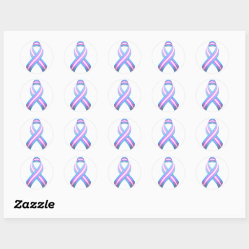 Trans Awareness Ribbon Round Sticker | Zazzle