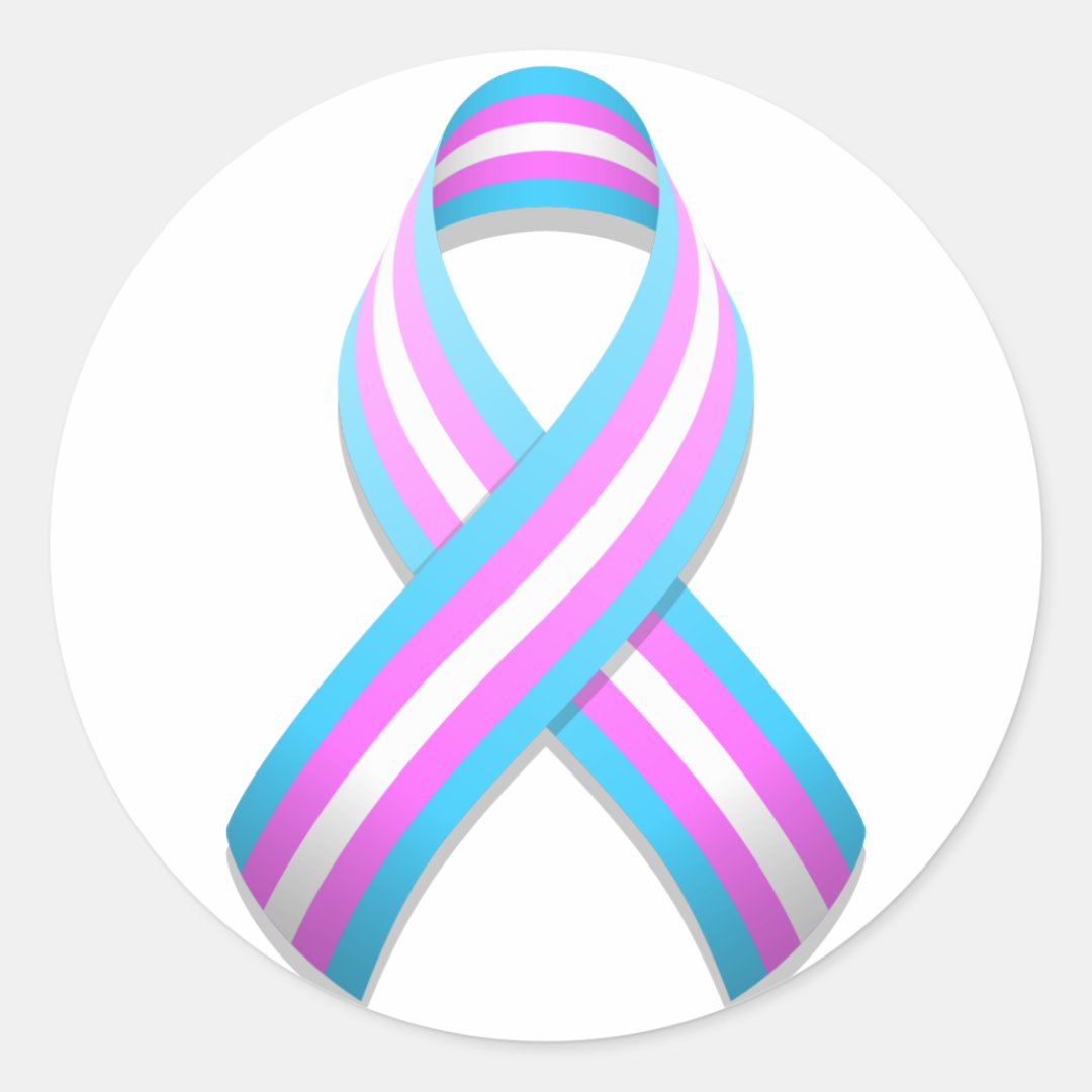 Trans Awareness Ribbon Round Sticker | Zazzle