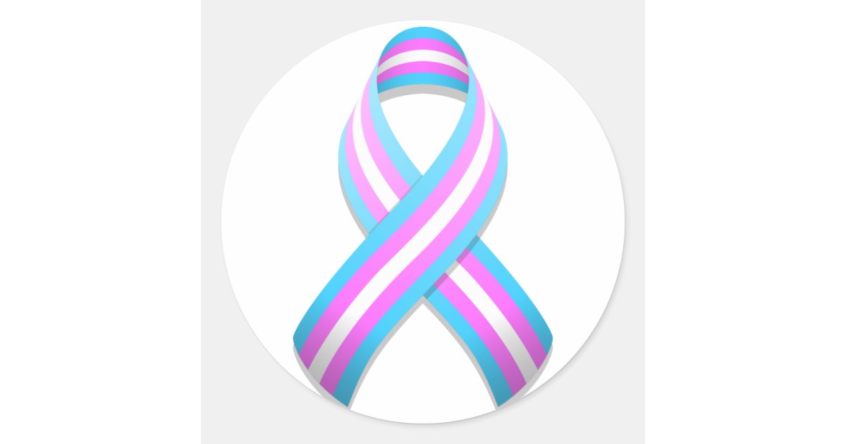 Trans Awareness Ribbon Round Sticker | Zazzle