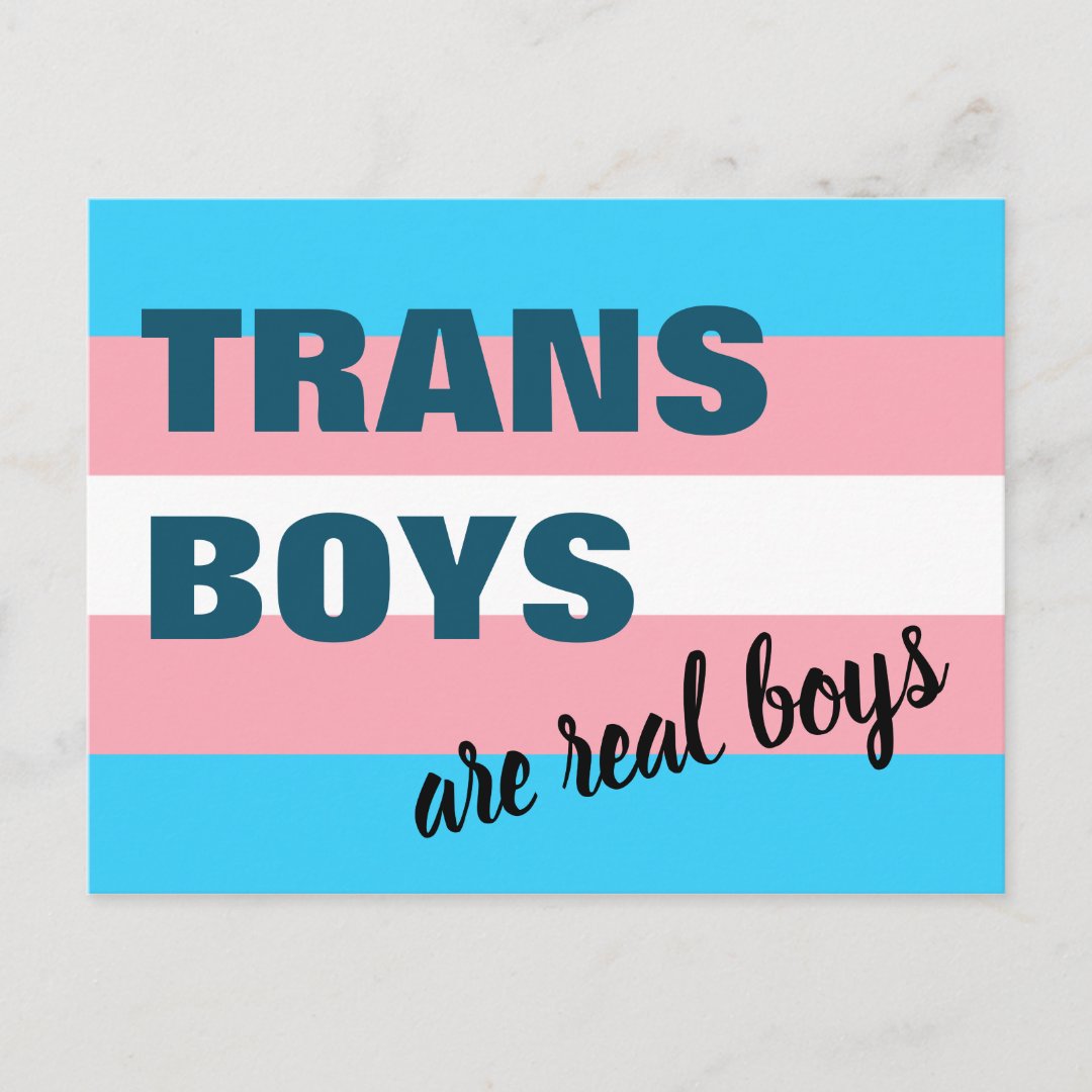 Trans Boys Are Real Boys Transgender Flag Postcard | Zazzle