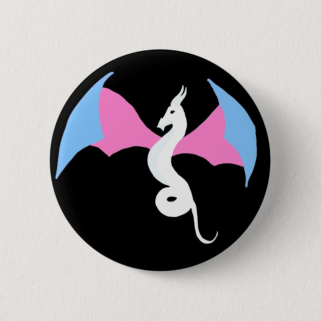 Trans Dragon Button | Zazzle