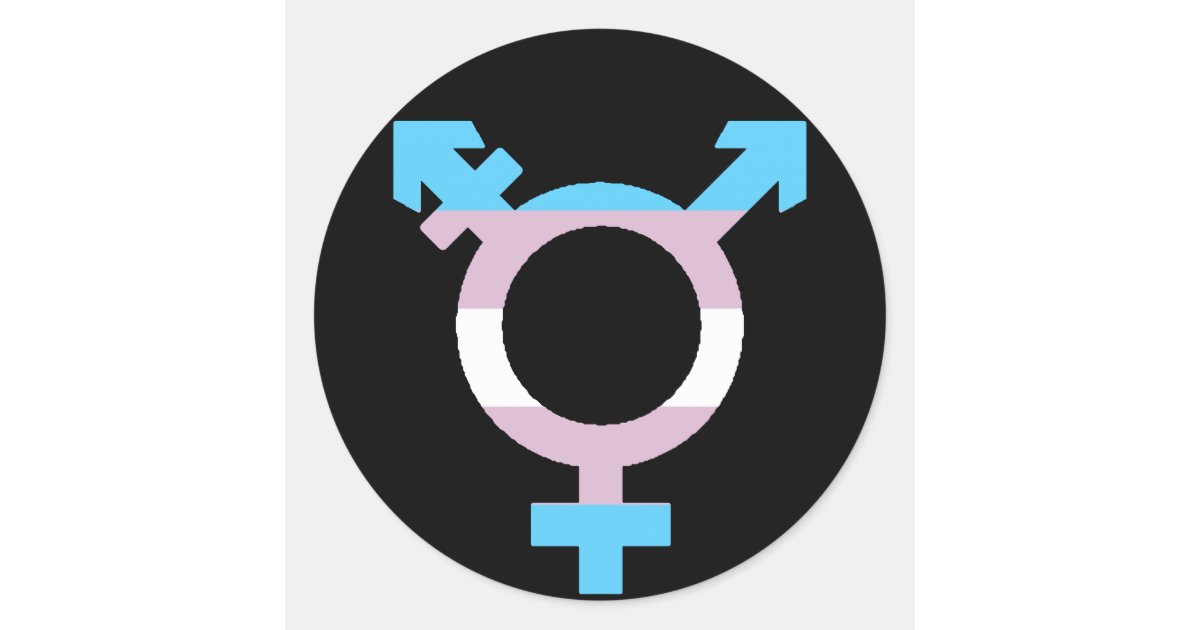 Trans Flag Symbol Classic Round Sticker | Zazzle