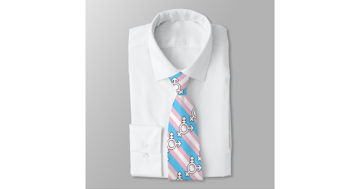 Trans Flag Symbol Neck Tie | Zazzle