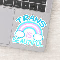 Trans is Beautiful Transgender Rainbow Sticker | Zazzle
