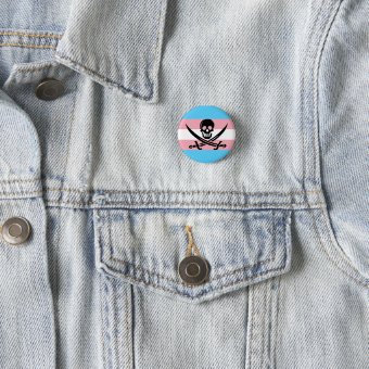 Trans Pirate Button | Zazzle