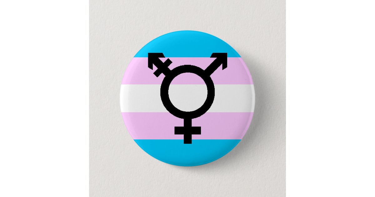 Trans Pride button - with symbol | Zazzle