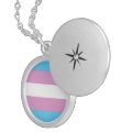 Trans Pride Flag Silver Plated Necklace | Zazzle