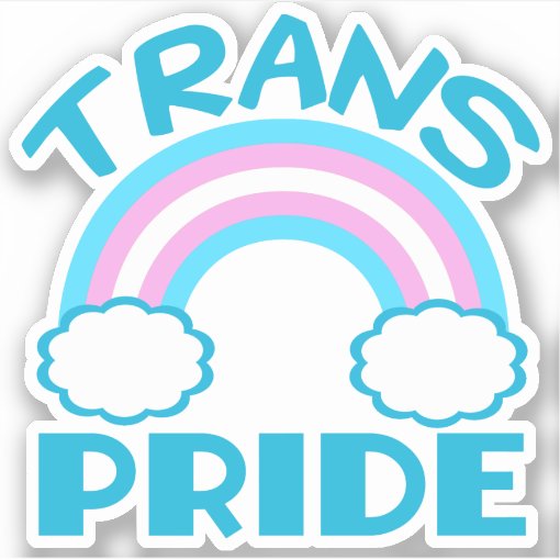 Trans Pride Transgender Flag Rainbow Sticker | Zazzle