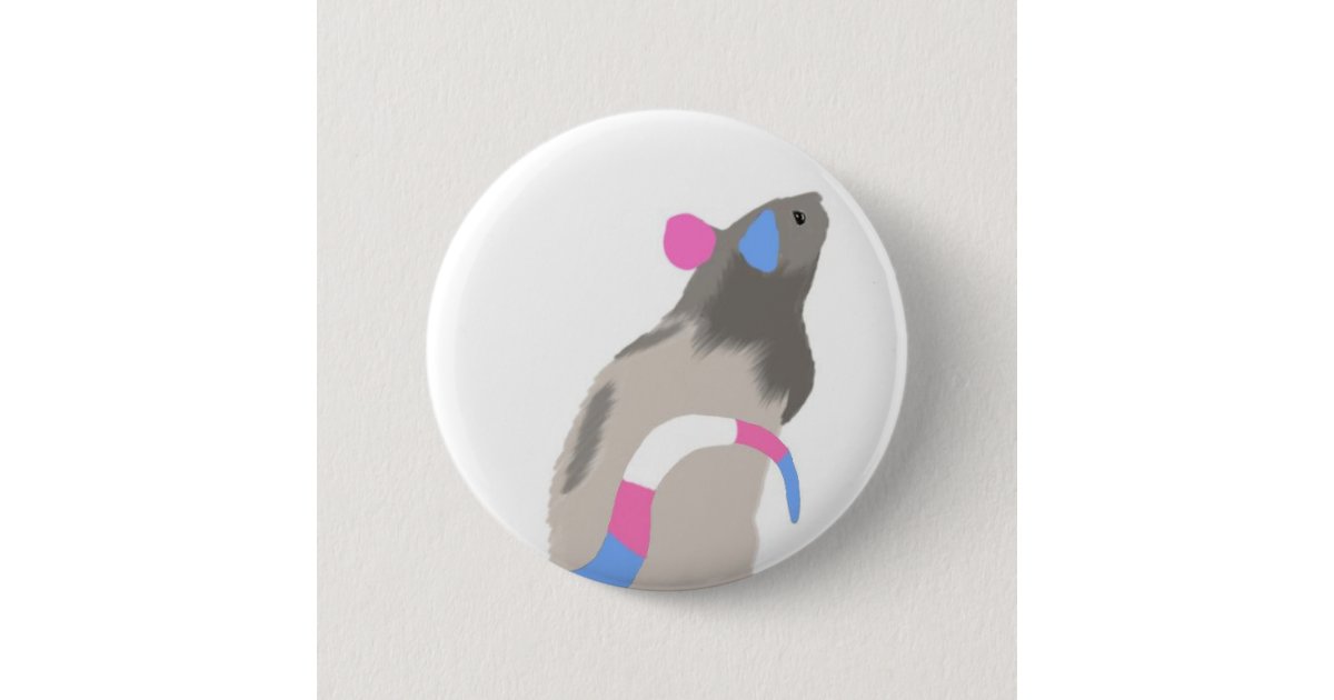 Trans rat button | Zazzle