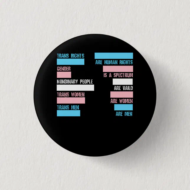 Trans Right Are Human Rights Transgender LGBTQ Pri Button | Zazzle